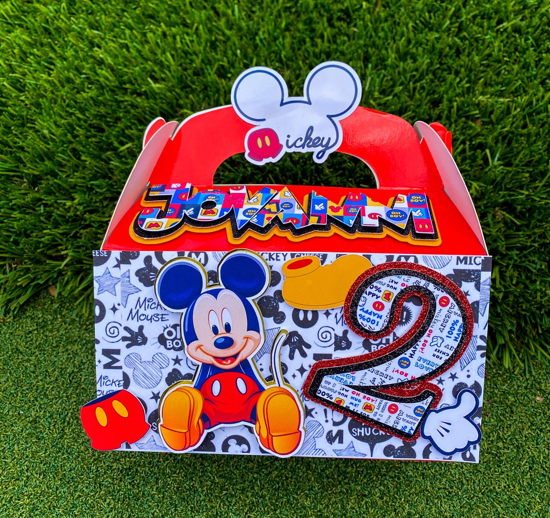 Mickey Mouse TREAT BOX/ Gable Boxes Mickey Mouse Party Bags Mickey ...