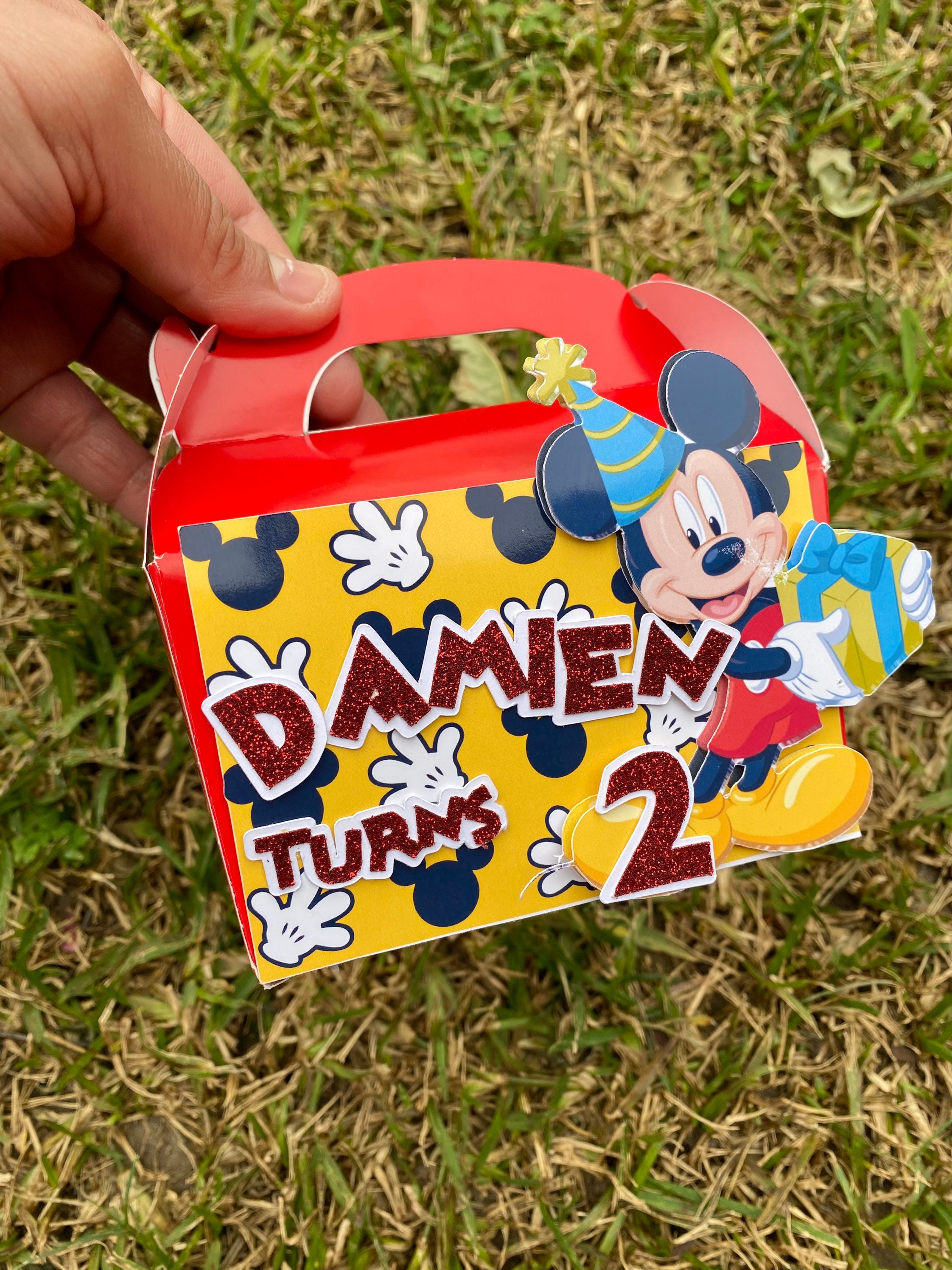 Mickey Mouse TREAT BOX/ Gable Boxes Mickey Mouse Party Bags - Etsy