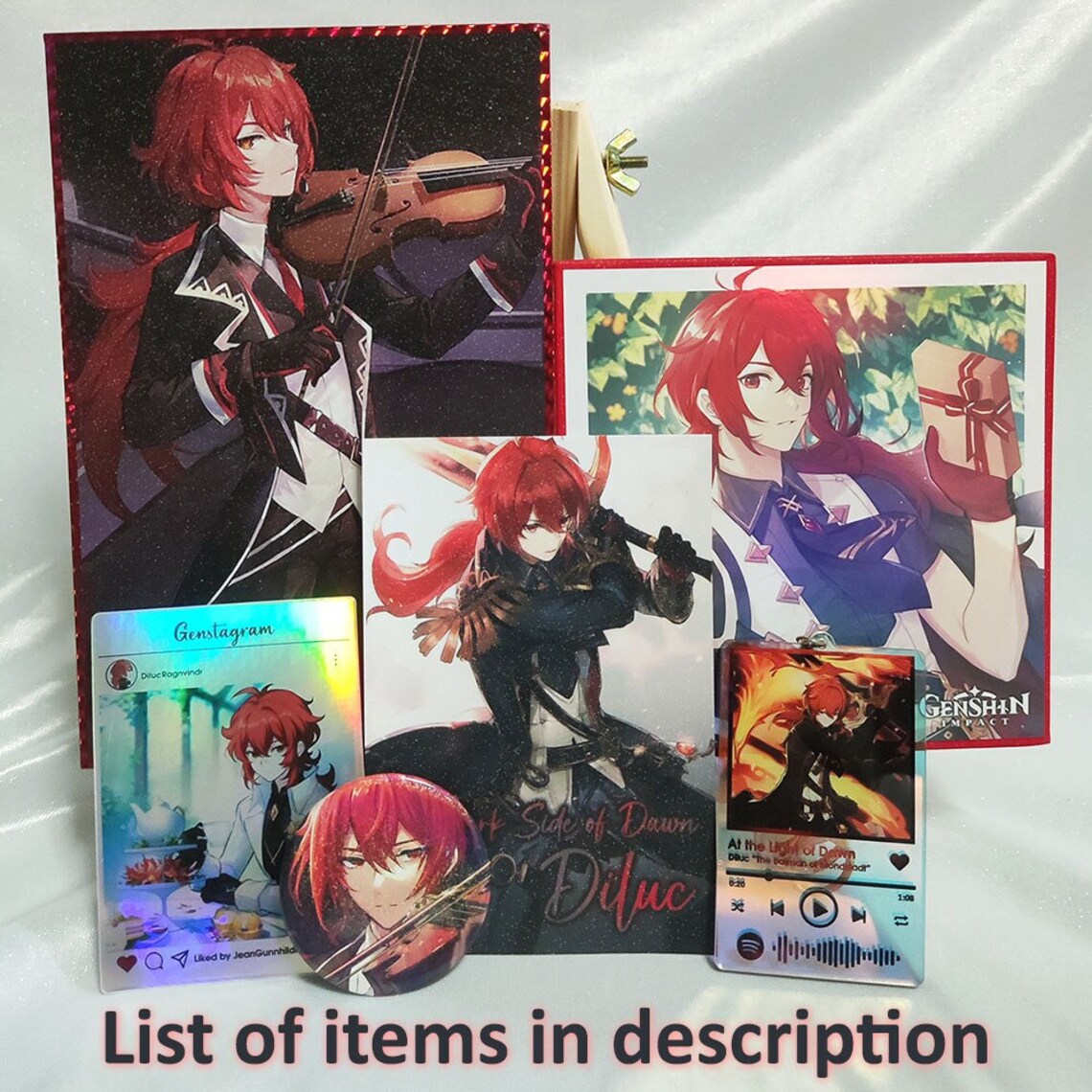 Genshin Impact Diluc Merch Set Genshin Diluc Gift Set Diluc - Etsy Canada