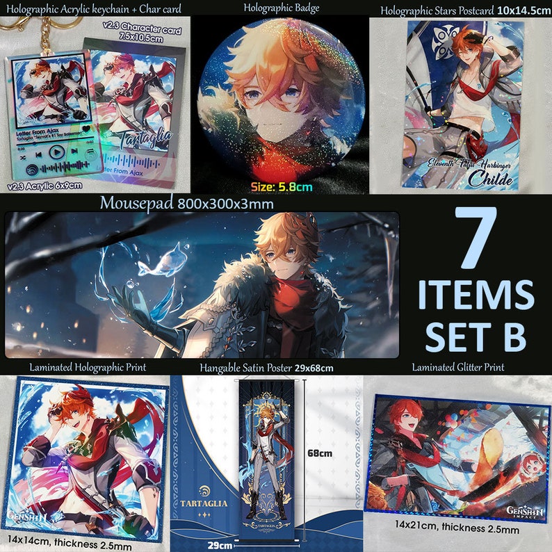 Genshin Impact Childe Merch Set Genshin Tartaglia Gift Set Childe ...