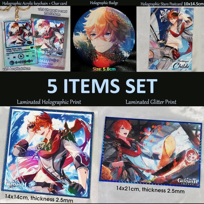 Genshin Impact Childe Merch Set Genshin Tartaglia Gift Set Childe ...