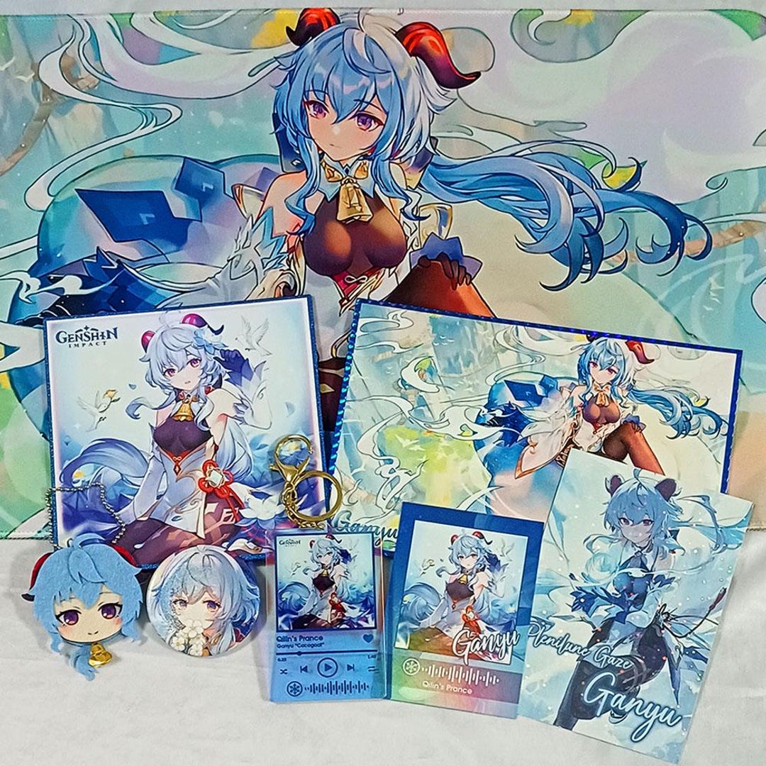 Genshin Impact Ganyu Genshin Impact Merch Set Genshin Ganyu Keychain ...