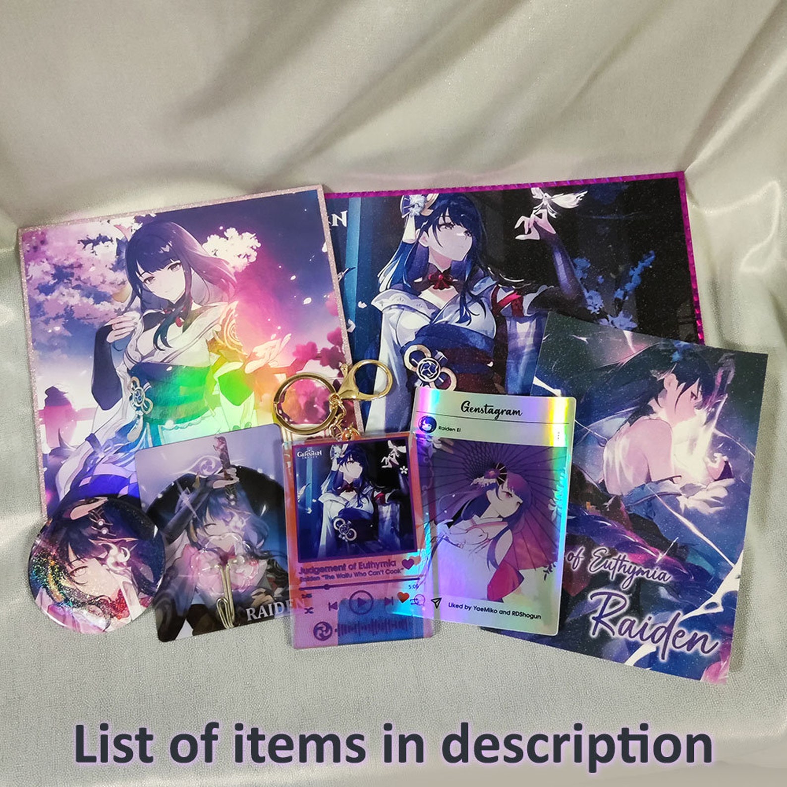 Genshin Impact Raiden Merch Set Genshin Raiden Gift Set Raiden Shogun ...