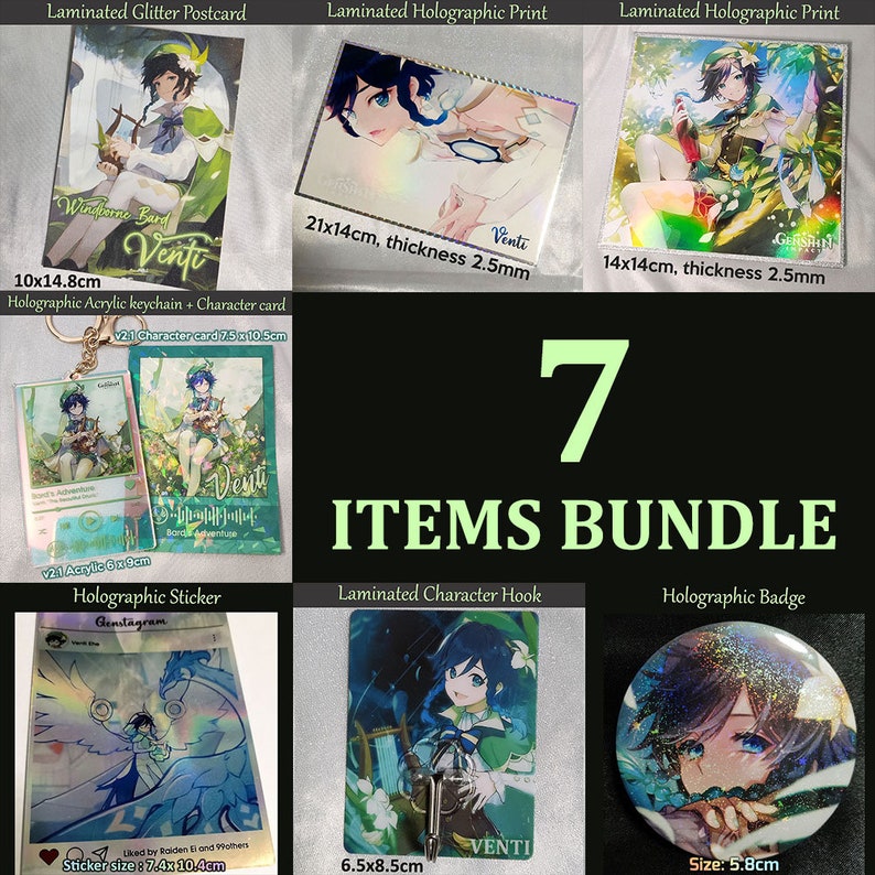 Genshin Impact Venti Merch Set Genshin Gift Set Venti Genshin - Etsy
