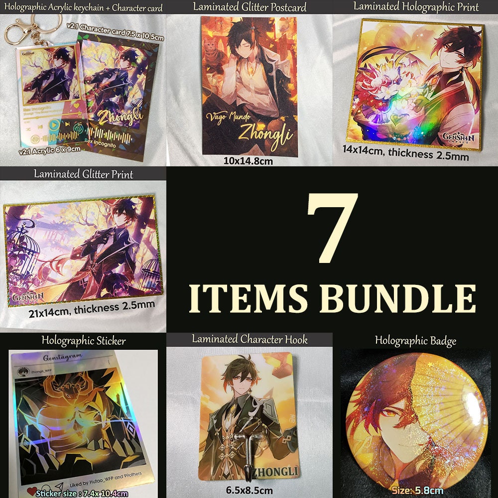 Genshin Impact Zhongli Merch Set Genshin Zhongli Gift Set - Etsy México