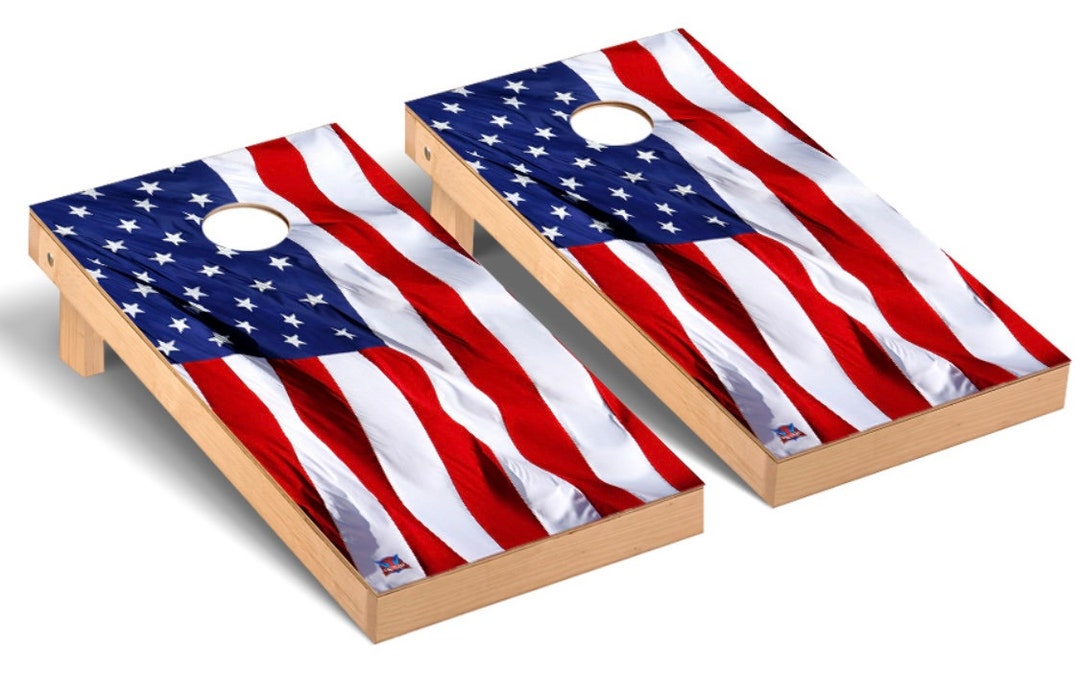 American Flag USA Cornhole Board With Bags and Carry Case - Etsy
