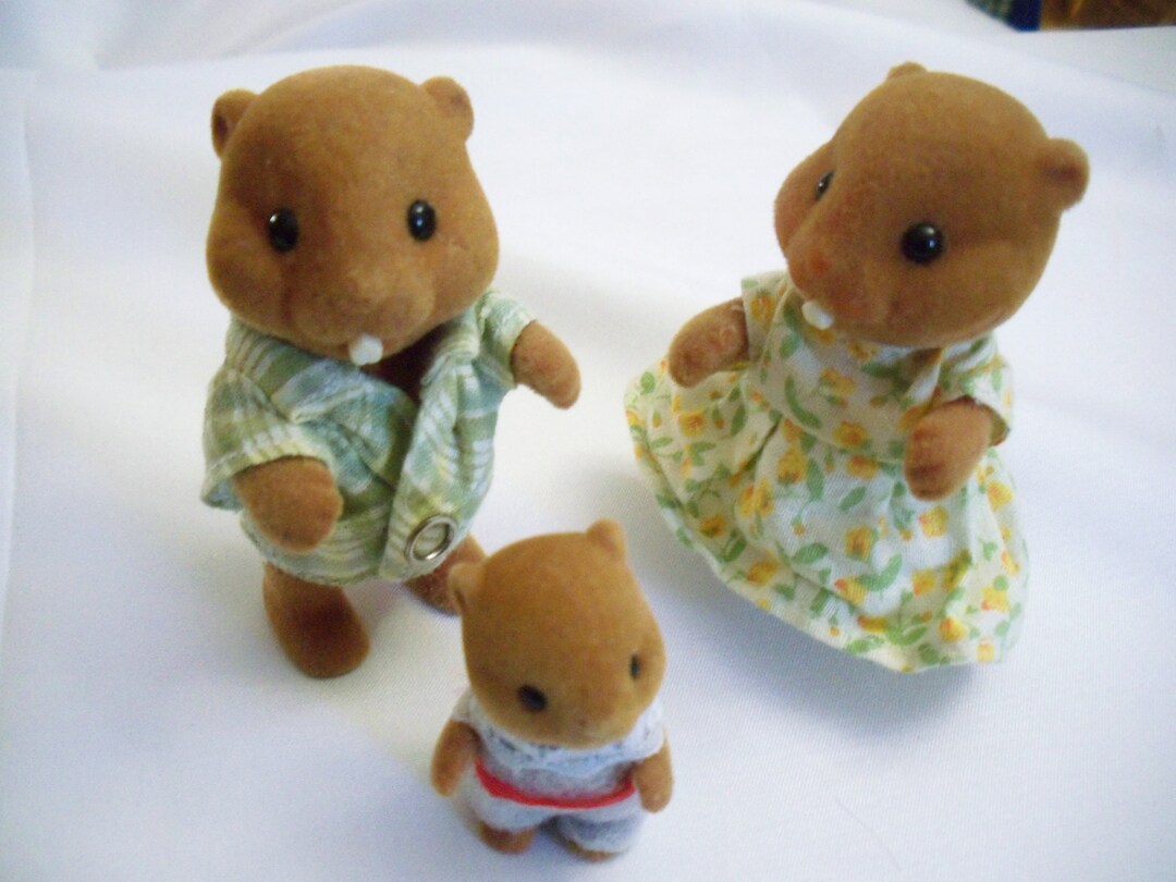Calico Critters Prequel WATERS BEAVER FAMILY 1985 Classic - Etsy