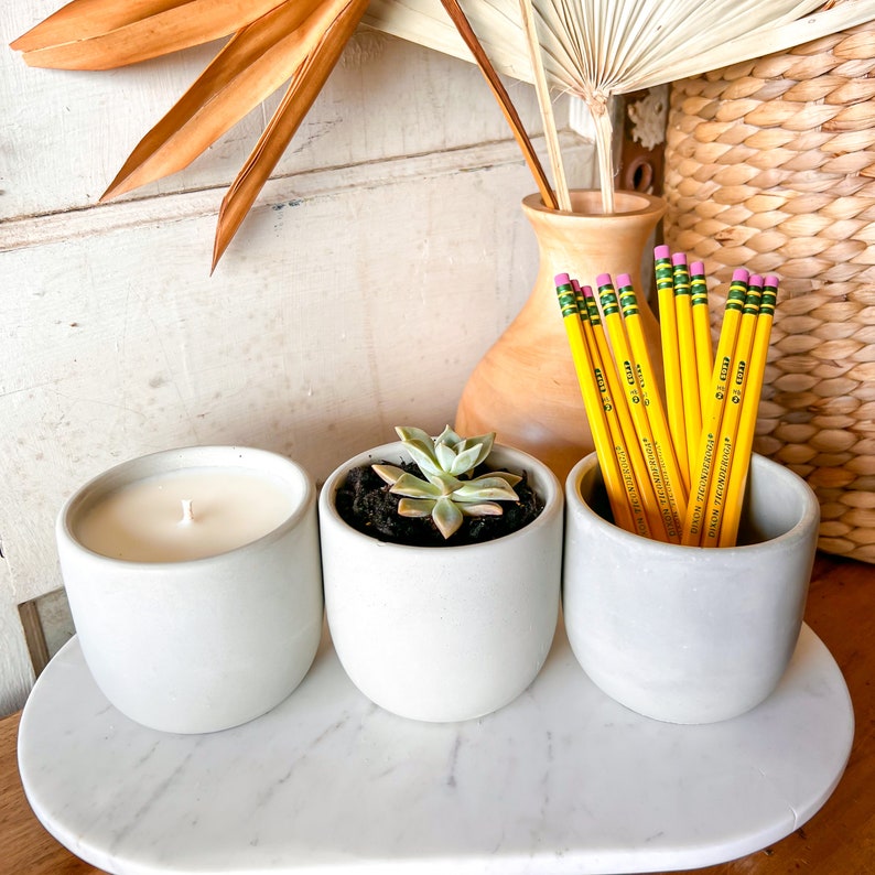 Small Concrete Jar Candle Concrete Candle Reusable Jar Soy Candle ...