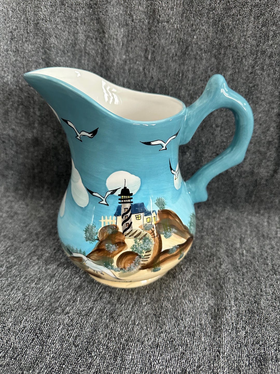Heartfelt Ceramics Lighthouse View Pitcher - Etsy