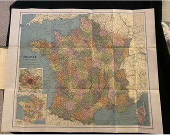 1940s PARIS City Map Vintage French Decor 11x14 City Map Fathers Day ...