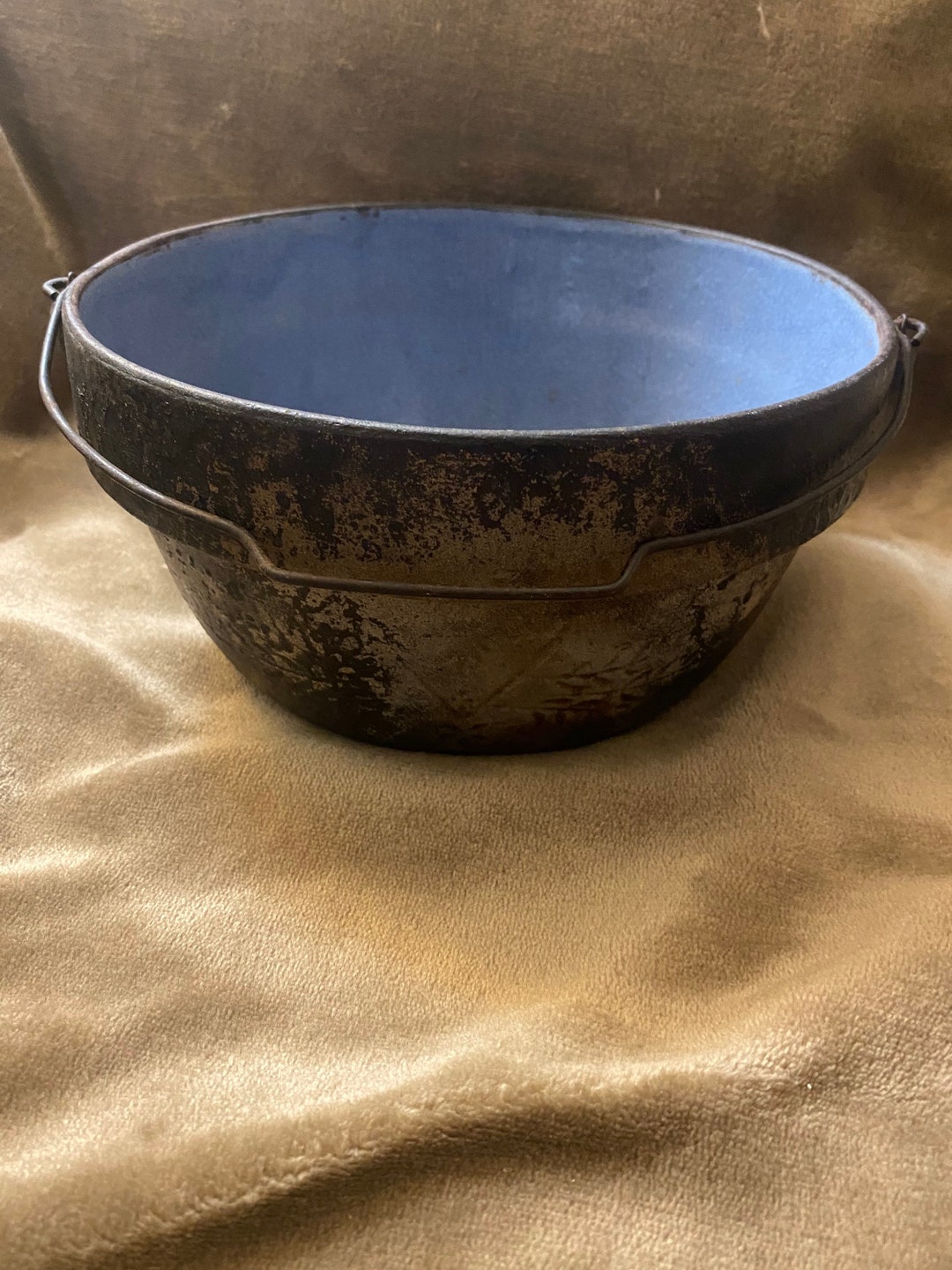 Acid Proof Sanitary Fire Pot Early 1900s Glazed Blue - Etsy