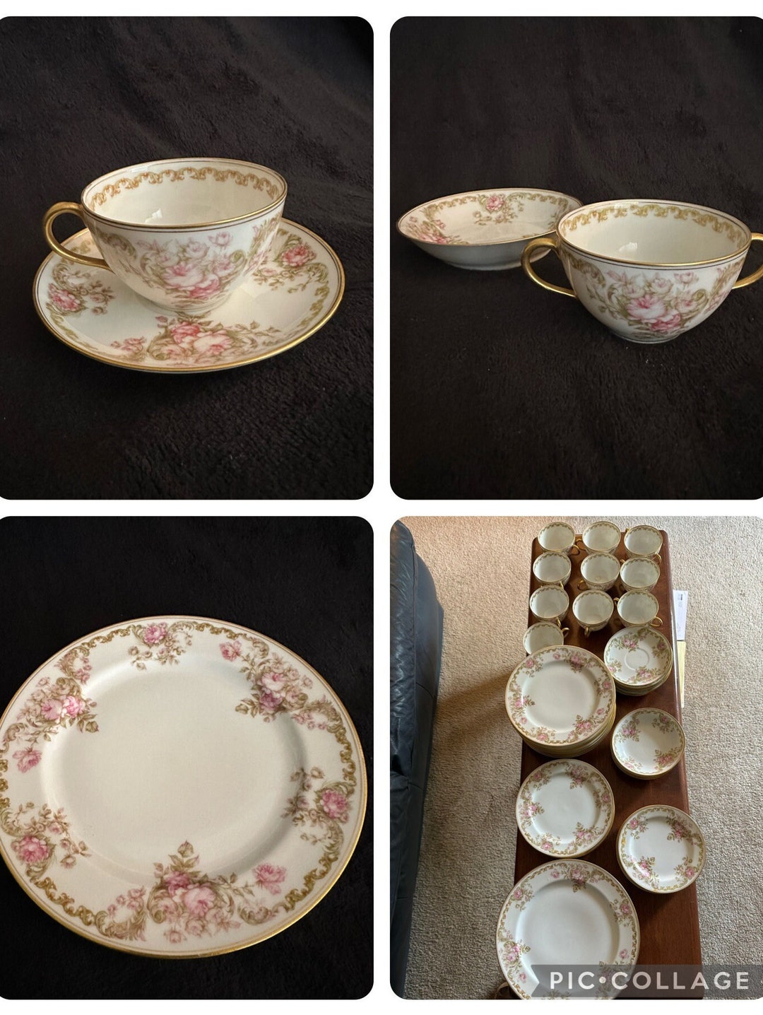 Limoges Tea Cups and Dinnerware - Vintage Haviland & Co Floral Pattern ...