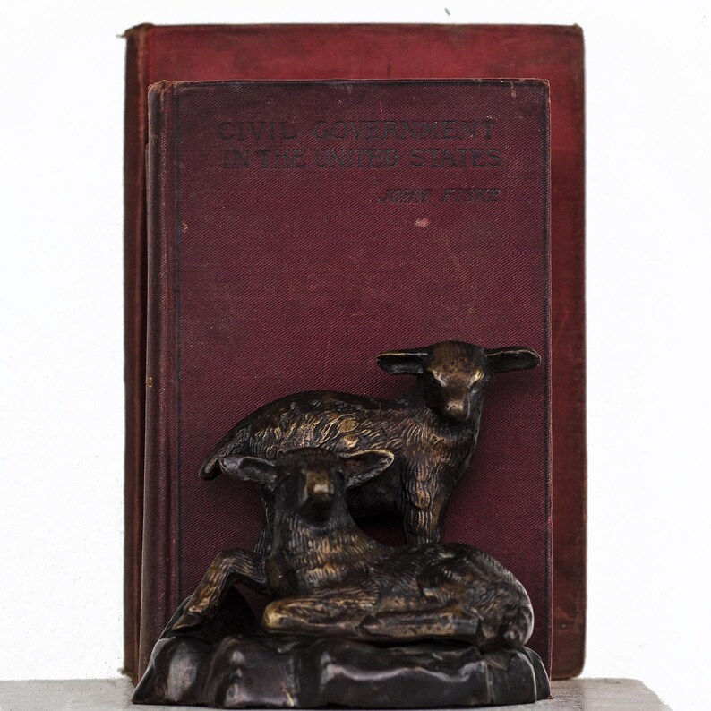 ANTIQUE Moody 1920s Bronze Lamb Sheep Sculpture Figurine With Velvet ...