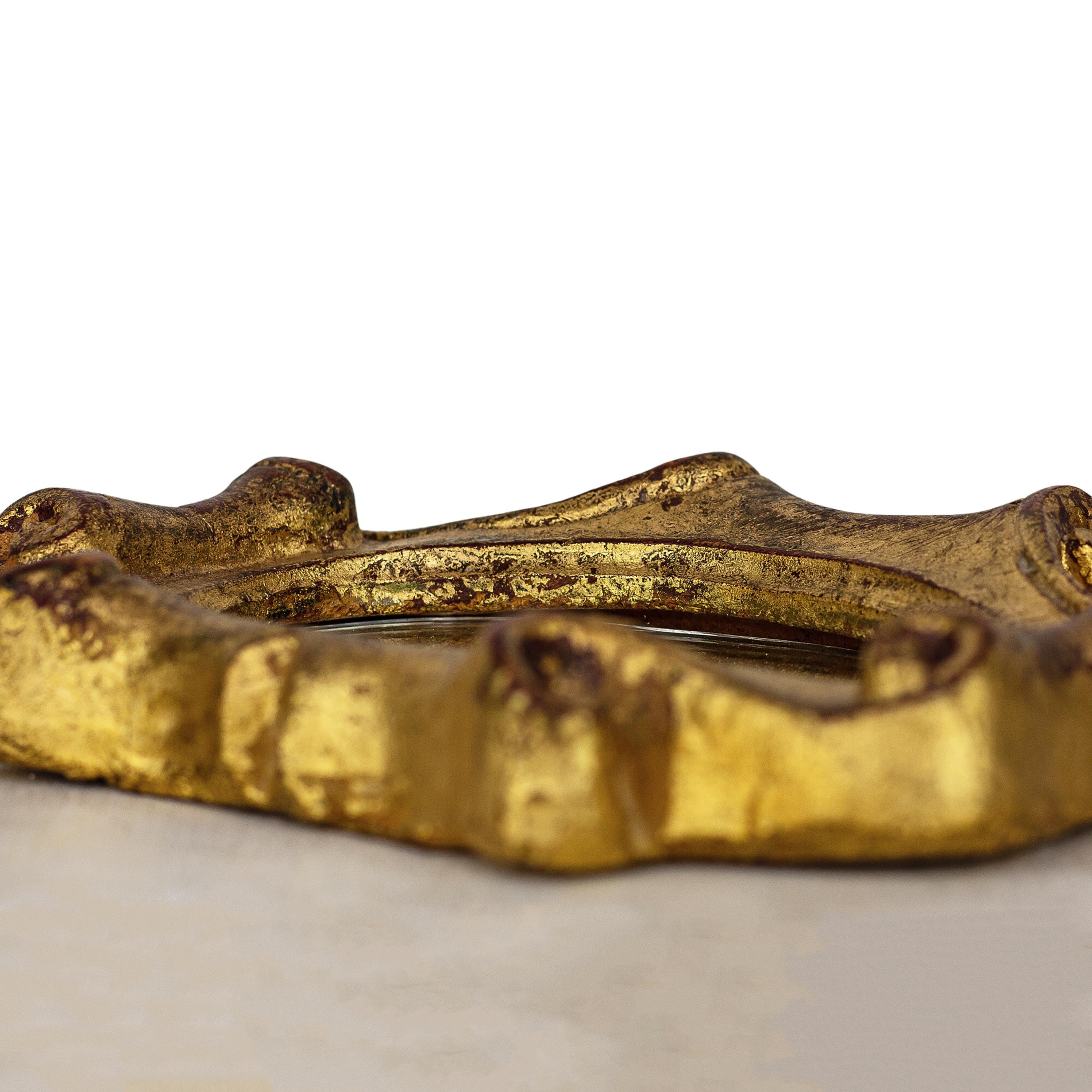 ANTIQUE 1920s Gold Handcarved ITALIAN Giltwood Florentia Framed Mirror ...