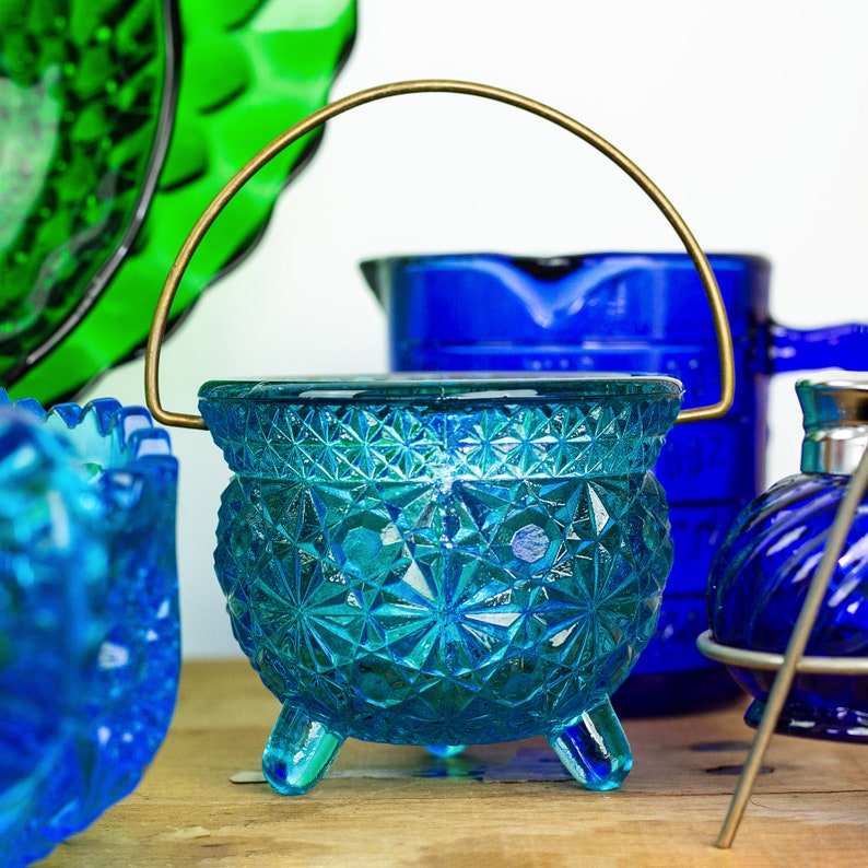 8 Piece Curated Collection of Depression Glass Rainbow Colors - Etsy