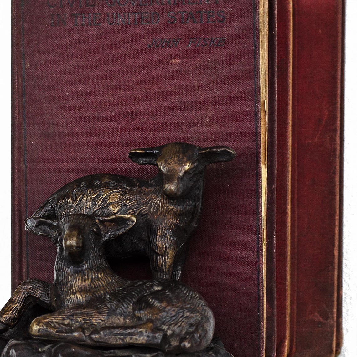 ANTIQUE Moody 1920s Bronze Lamb Sheep Sculpture Figurine With Velvet ...