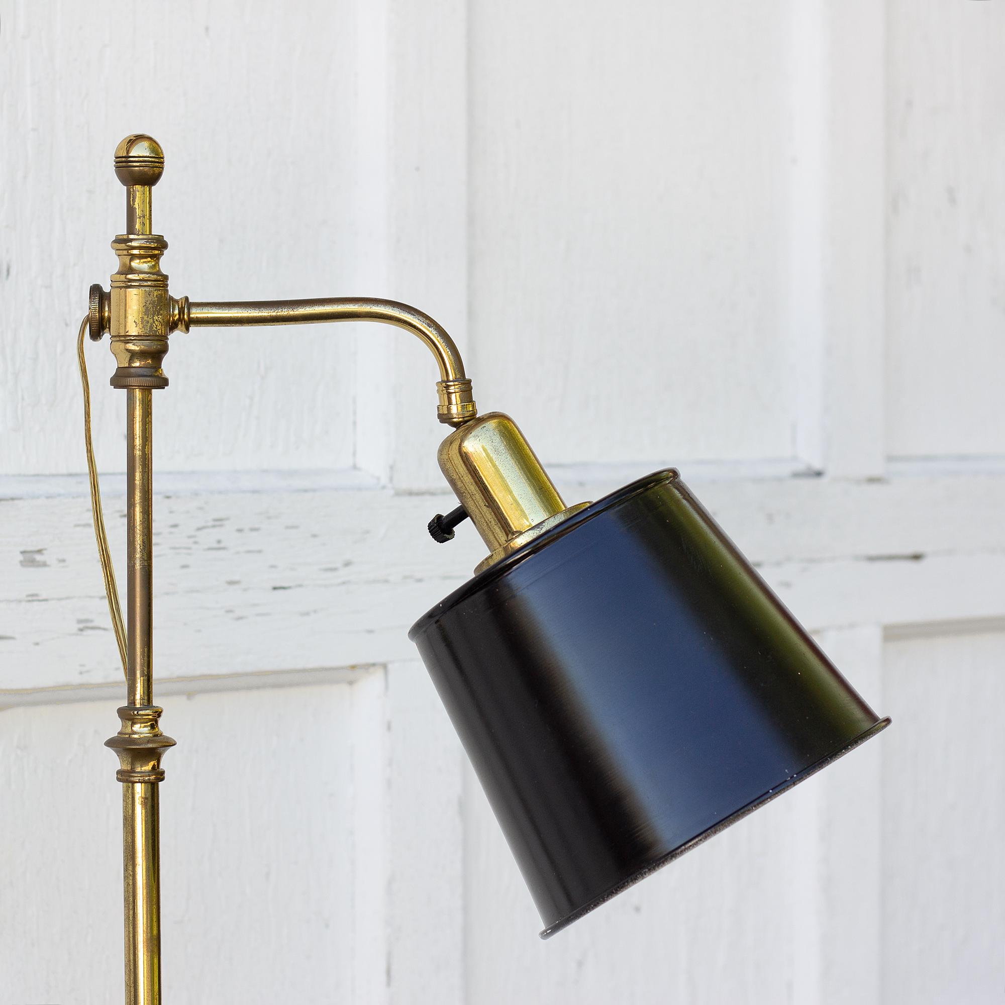 VINTAGE - Rare 1940s Solid Brass ADJUSTABLE Readers Floor Lamp With ...