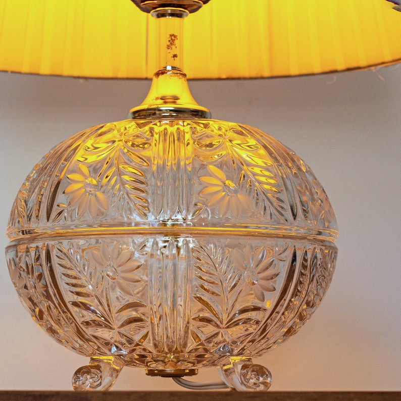 VINTAGE Anna Hutte 'bleikaustall' Lead Crystal EGG Shaped Lamp With ...