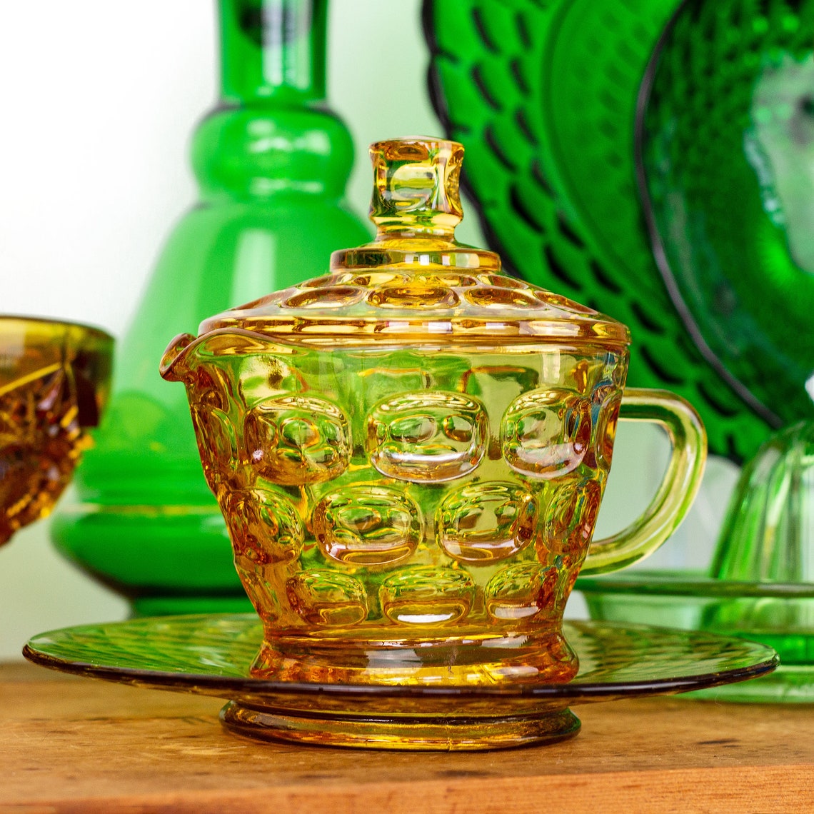 8 Piece Curated Collection of Depression Glass Rainbow Colors - Etsy