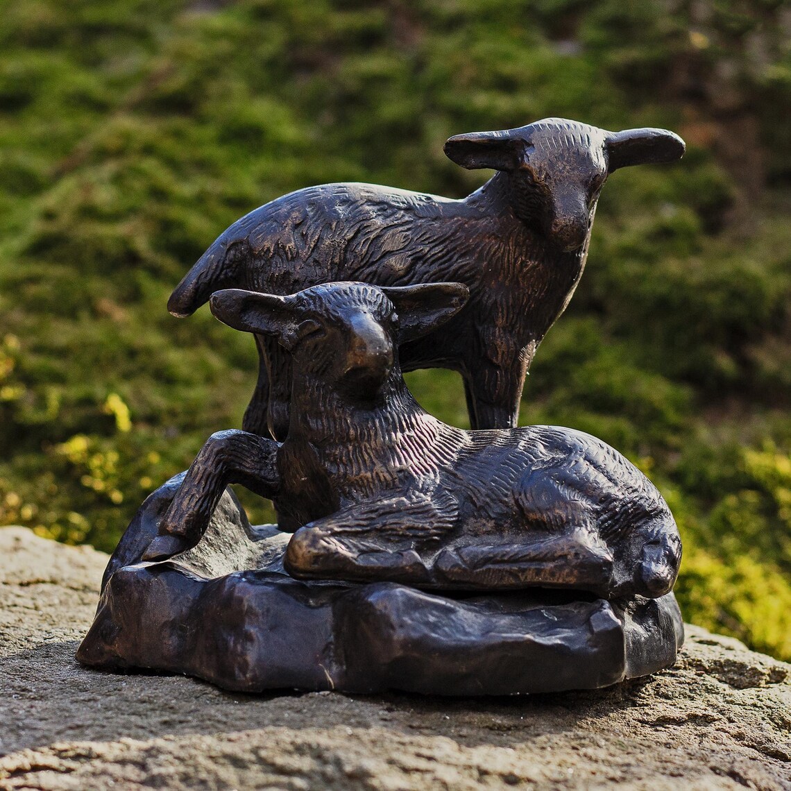 ANTIQUE Moody 1920s Bronze Lamb Sheep Sculpture Figurine With Velvet ...