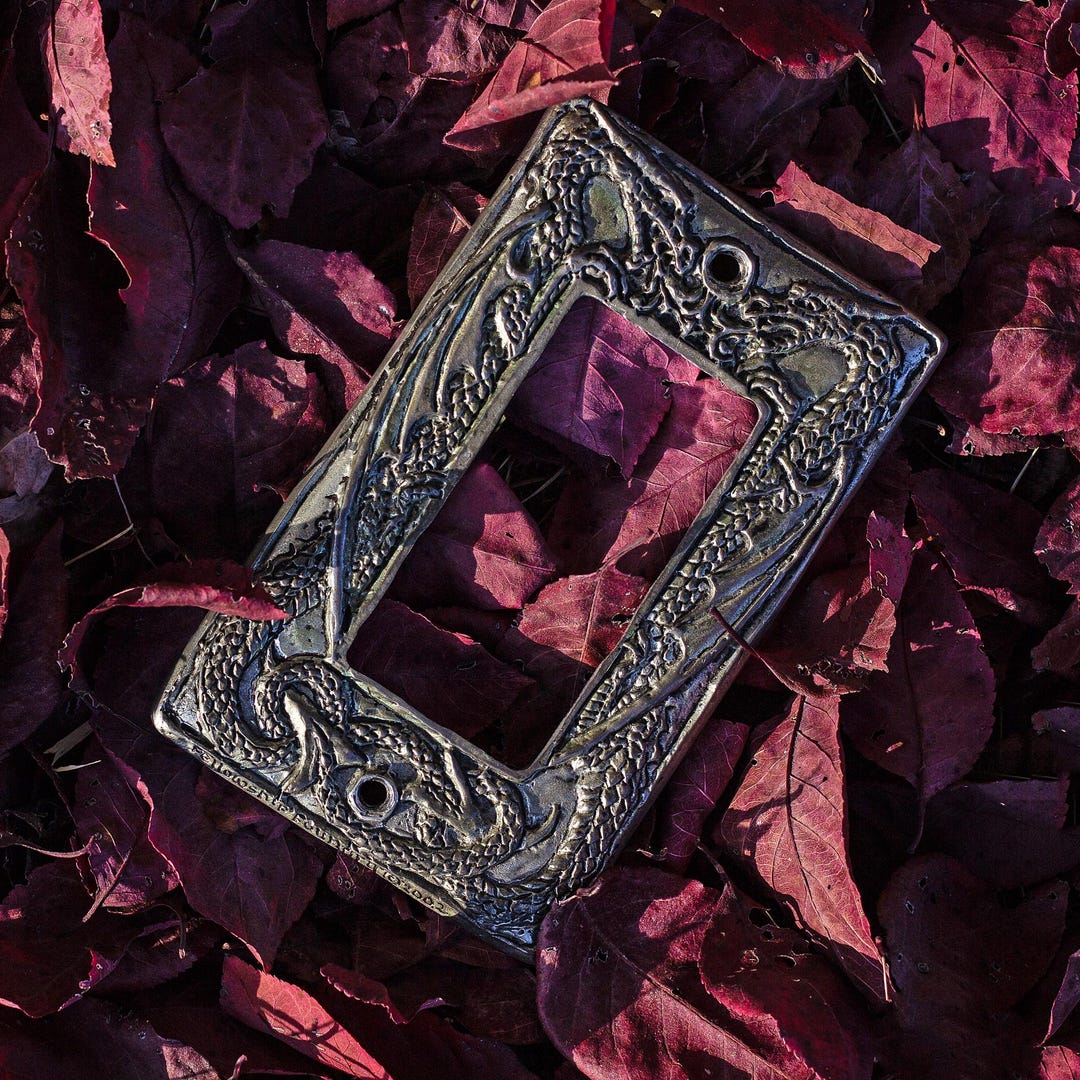 VINTAGE - 2002 Gothic Style Light Switchplate Cover HANDCRAFTED Pewter ...