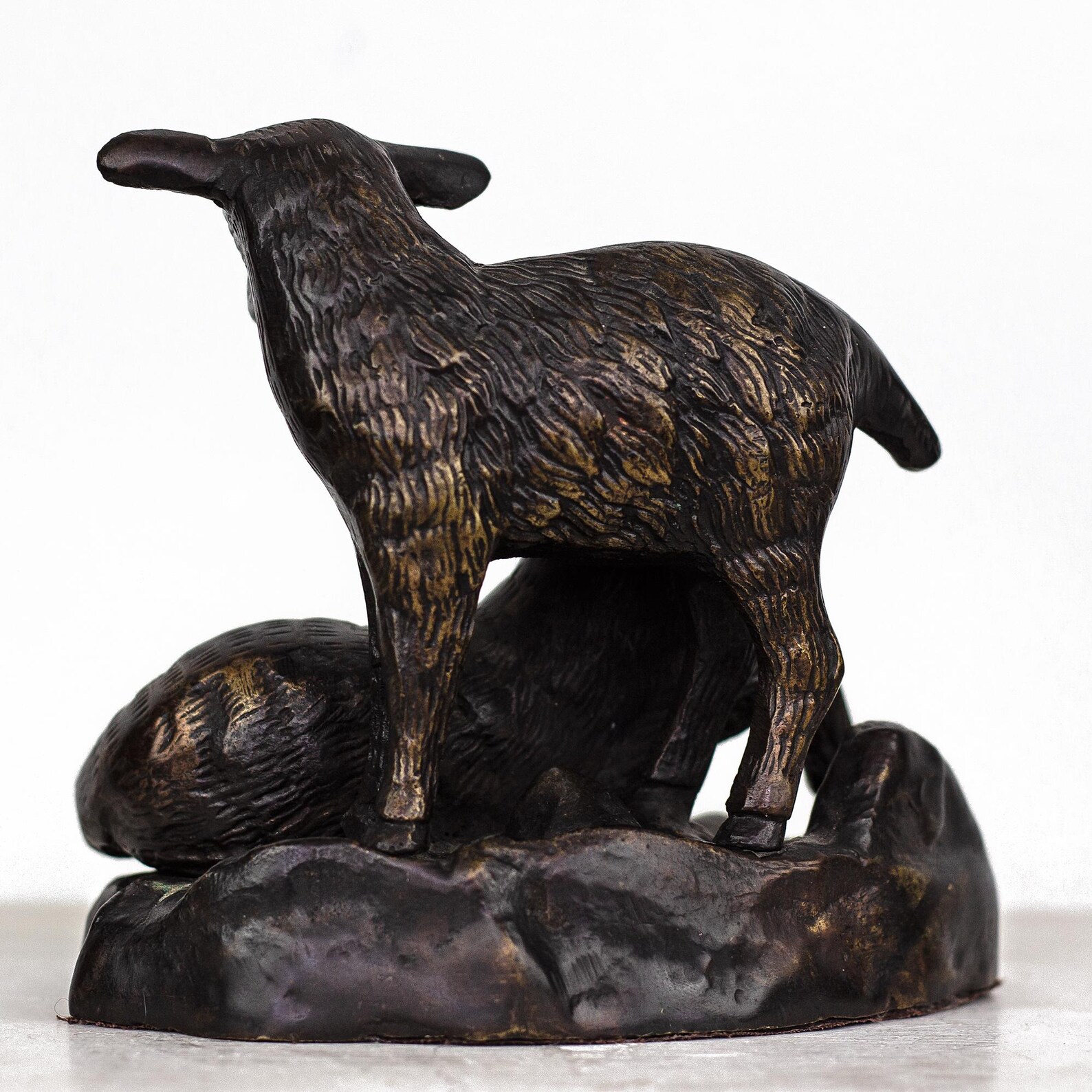 ANTIQUE Moody 1920s Bronze Lamb Sheep Sculpture Figurine With Velvet ...