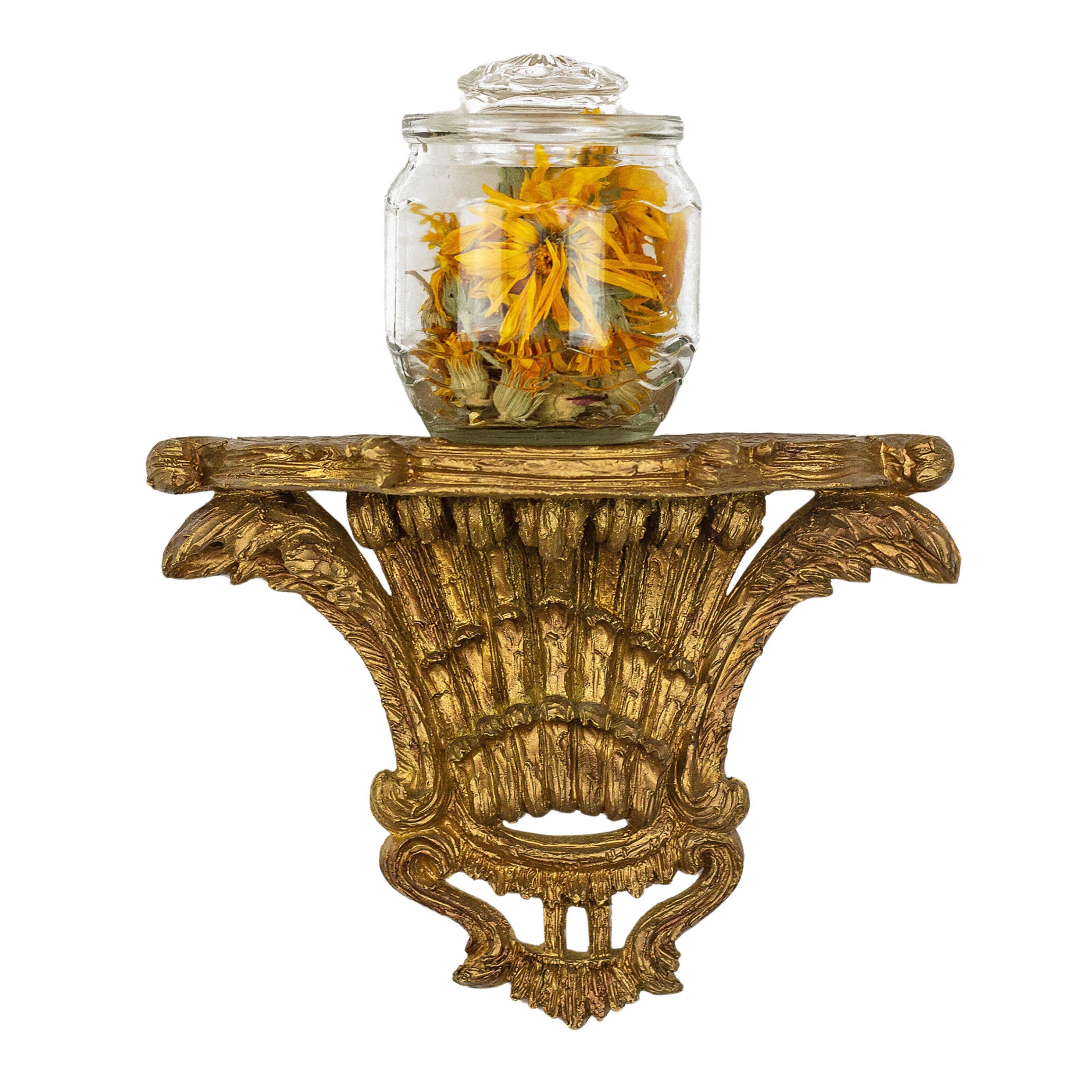 VINTAGE Rare Handcrafted Miniature Rococo Style Wall Shelf With Ornate ...