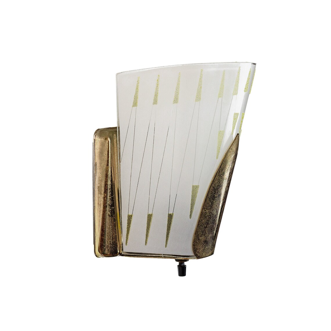 RARE Mid Century Modern Curved Slipper Glass Wall Sconces White With ...