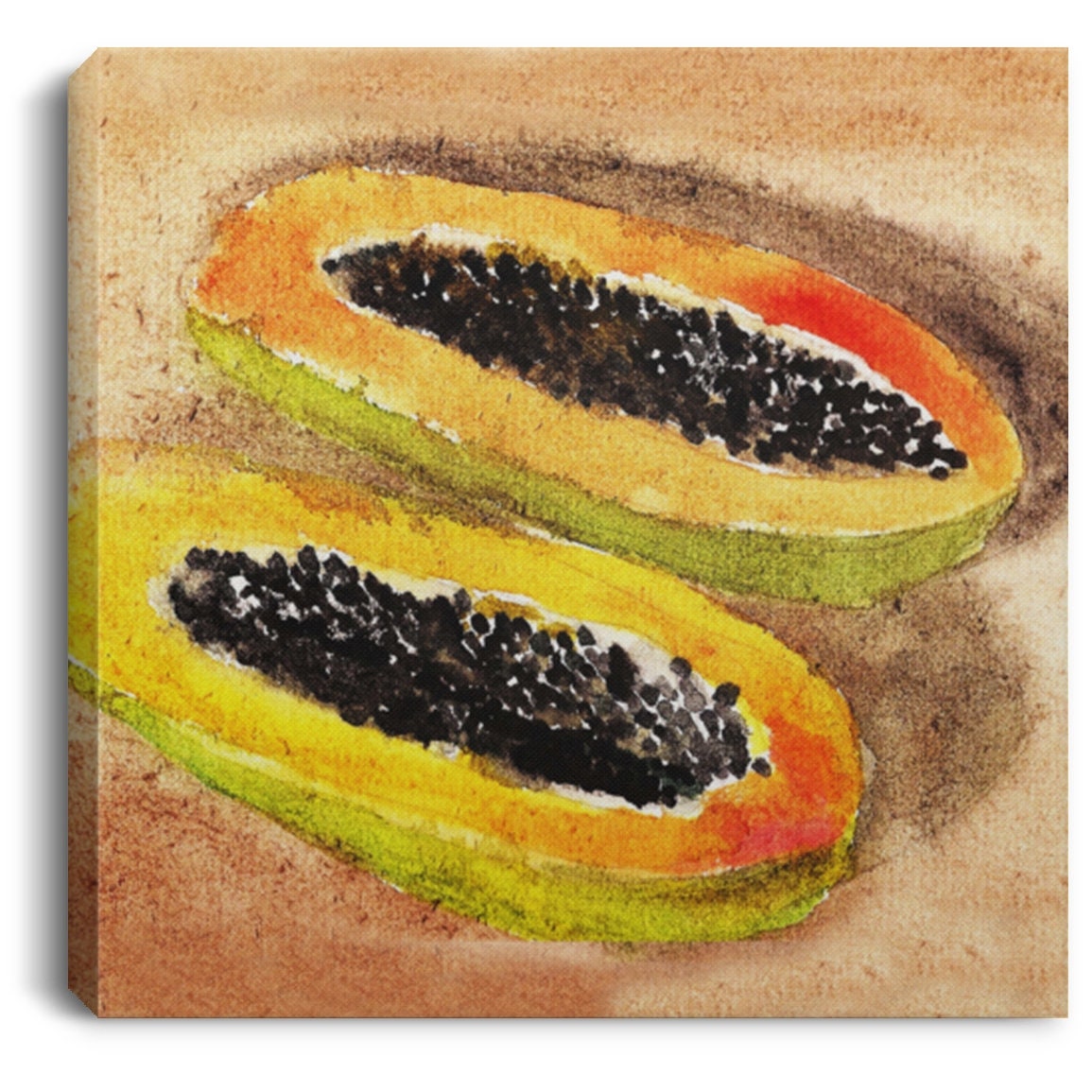 Papaya Art Print, Papaya Watercolor Art, Papaya Fruit Wall Art, Fruit ...