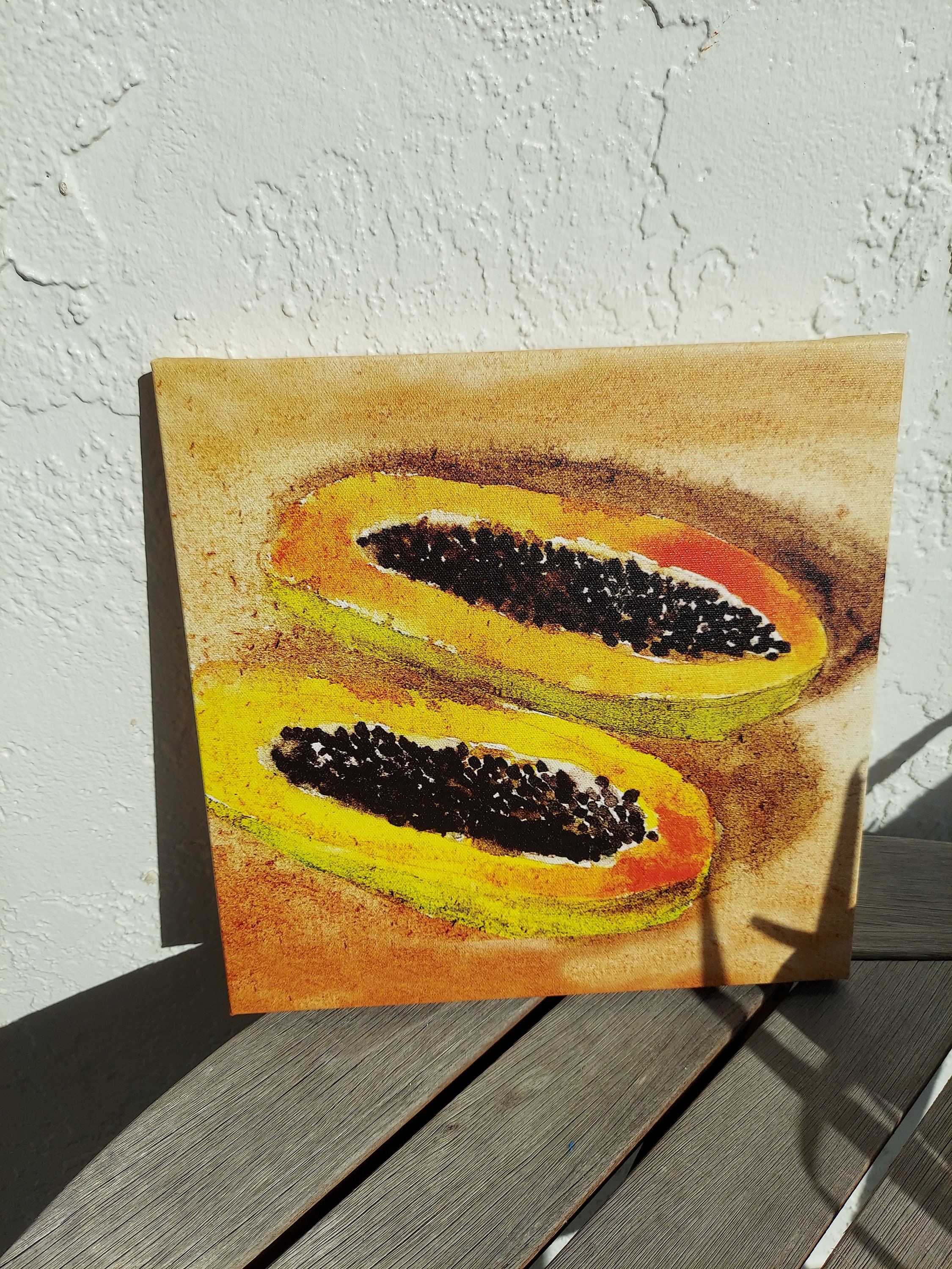 Papaya Art Print, Papaya Watercolor Art, Papaya Fruit Wall Art, Fruit ...