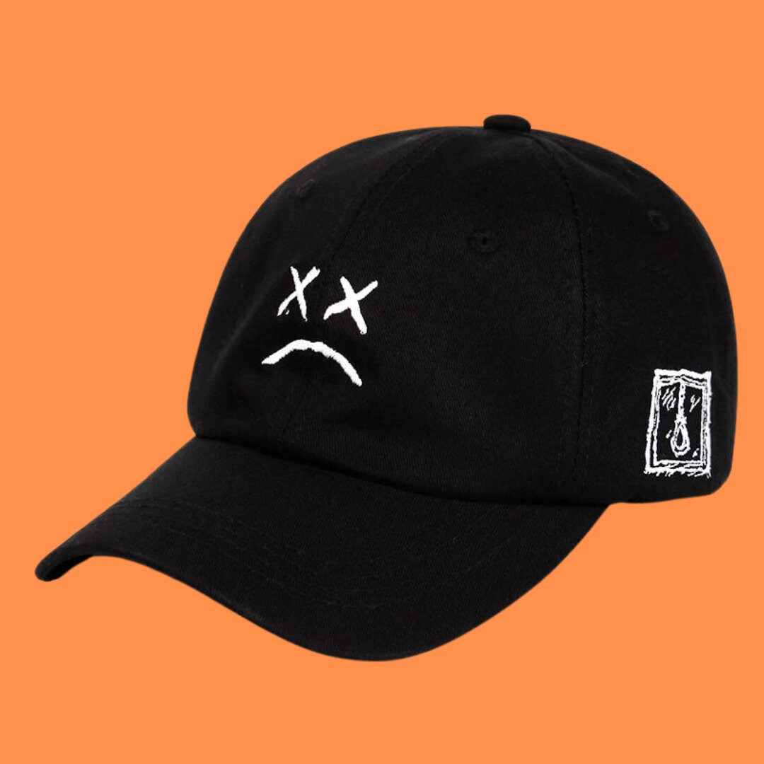 Sad Face Hat Embroidered Hat Funny Hats Novelty Hats Dad Hat Crazy Hat ...