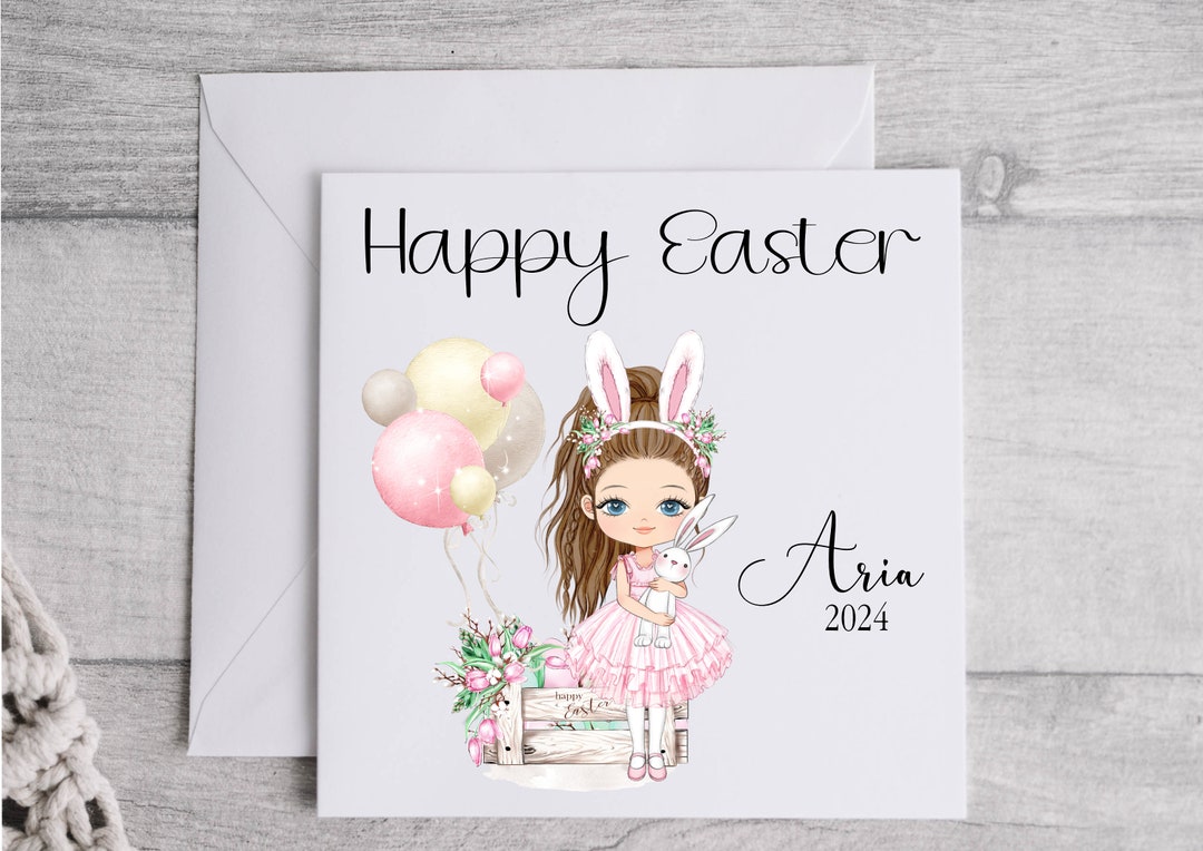 Personalised Girls Happy Easter Card - Etsy