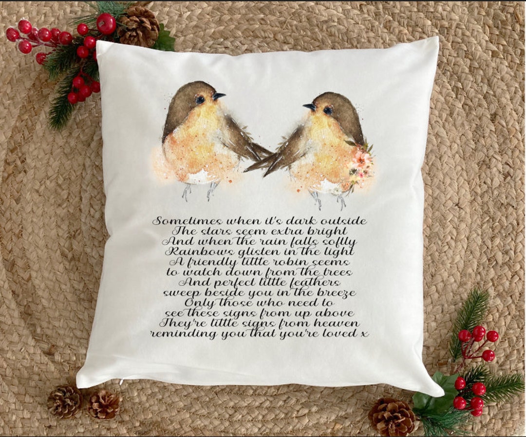 Remembrance Robin Cushion, Christmas Robin Cuddle Cushion, in Memory ...