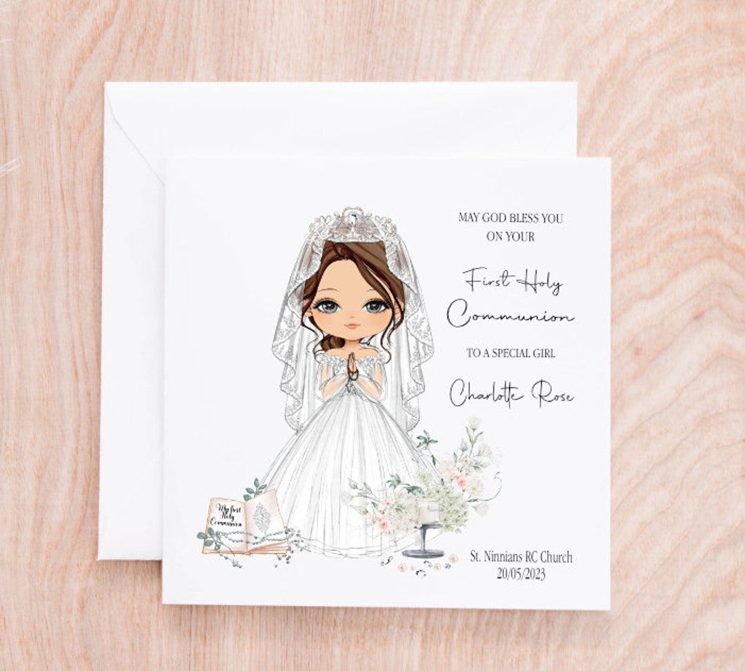 Personalised First Holy Communion Girl Card - Etsy UK