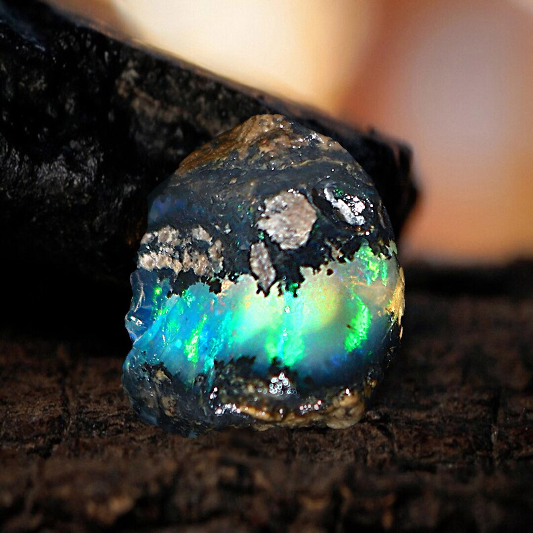 Natural Black Opal Rough - Uncut Top Quality Opal Raw, Opal Healing Raw, Blue Fire Opal Loose ...