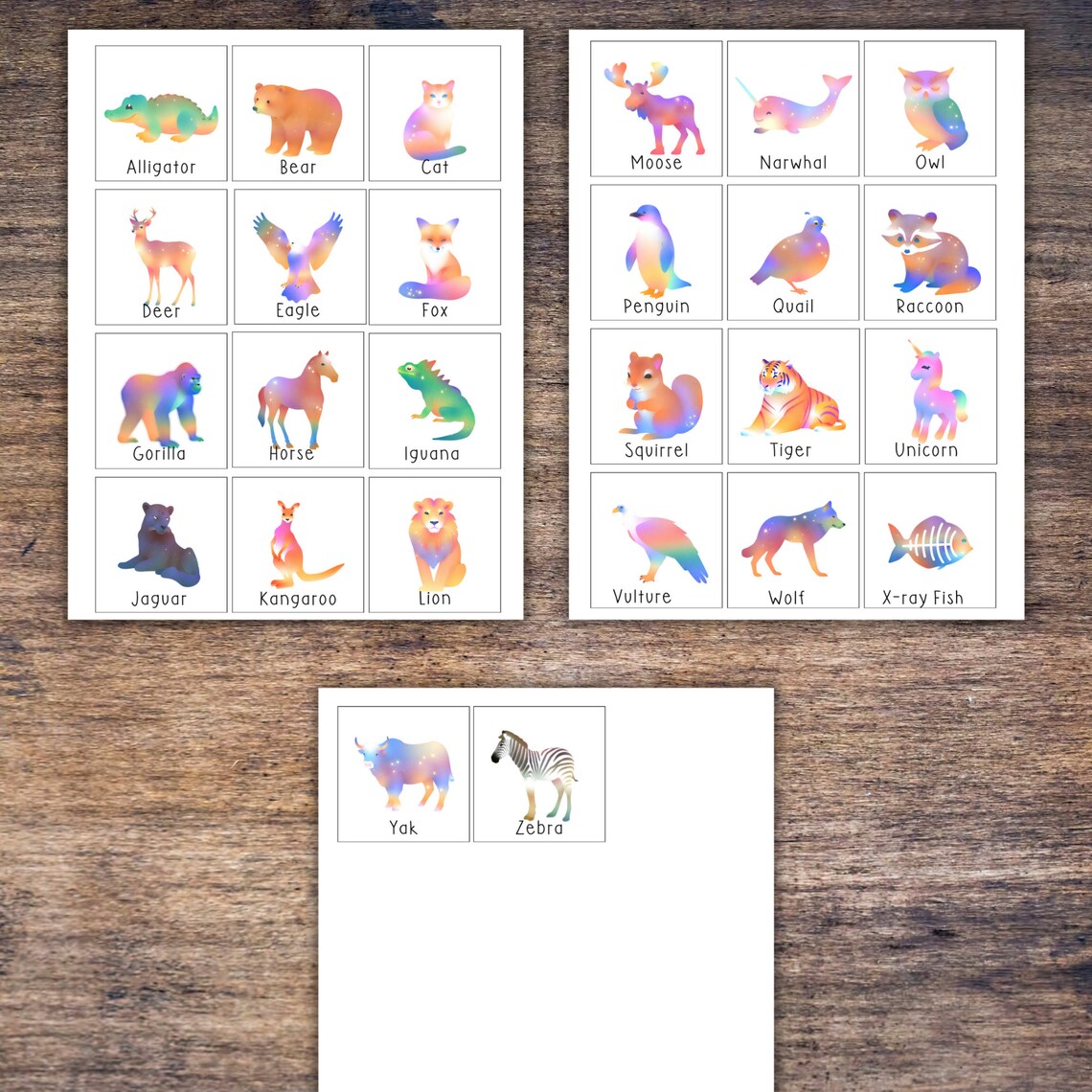 Printable Preschool and Kindergarten Animal Alphabet Flash - Etsy