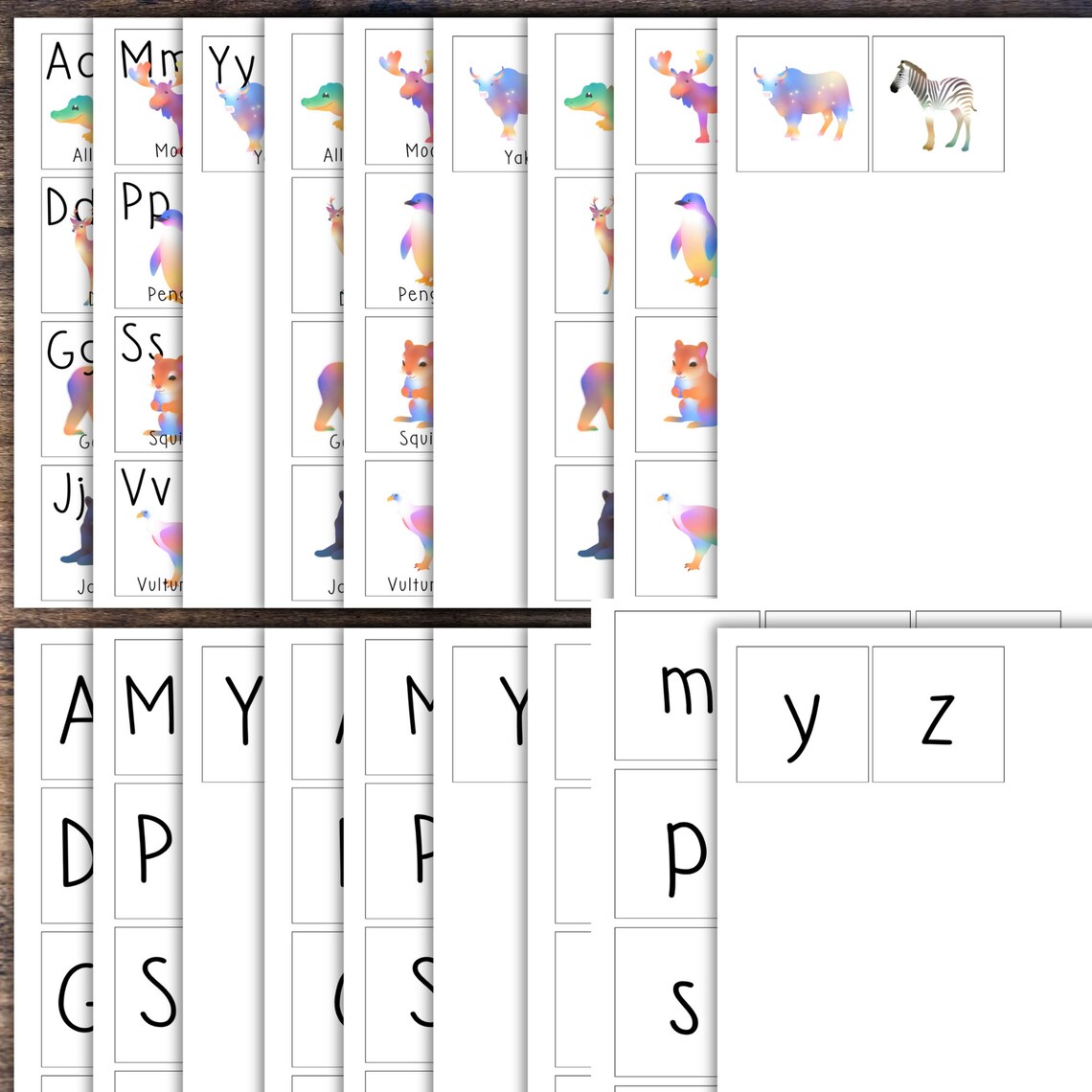 Printable Preschool and Kindergarten Animal Alphabet Flash - Etsy