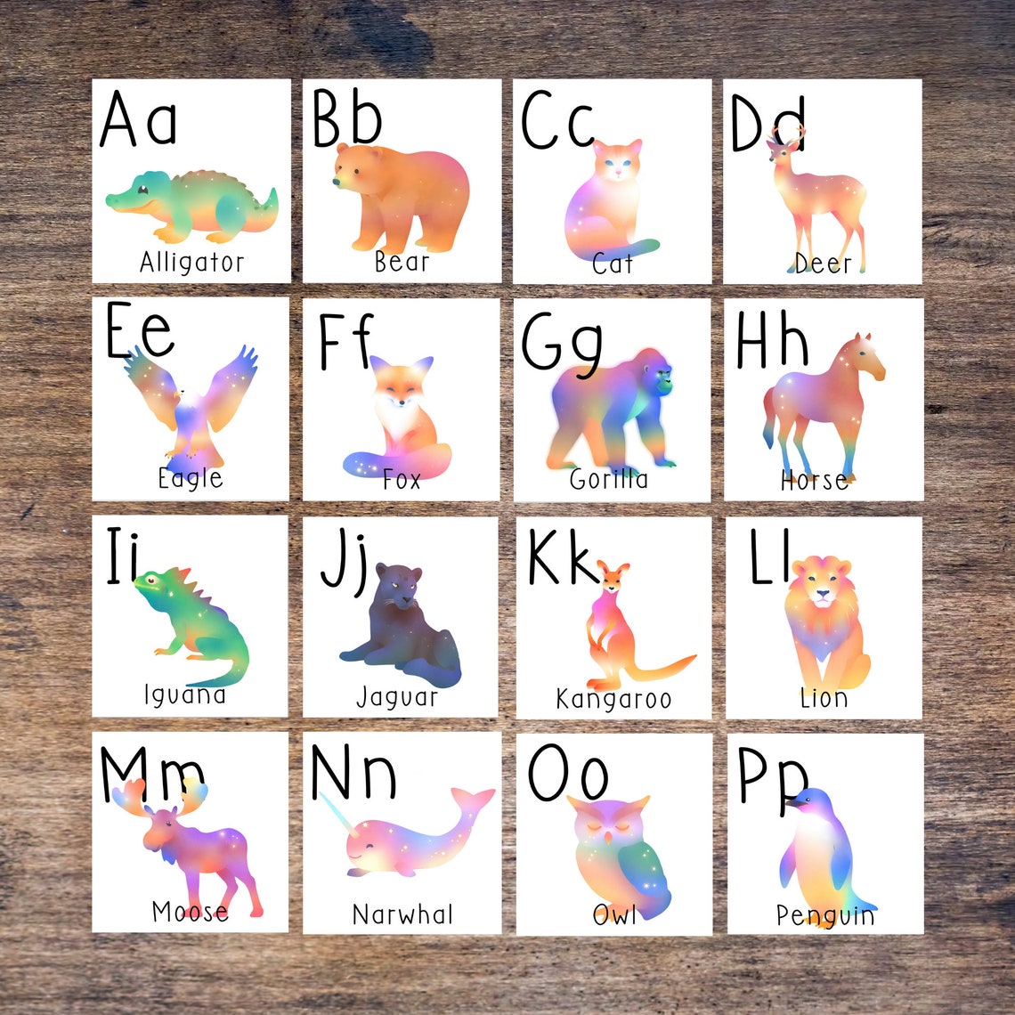 Printable Preschool and Kindergarten Animal Alphabet Flash - Etsy