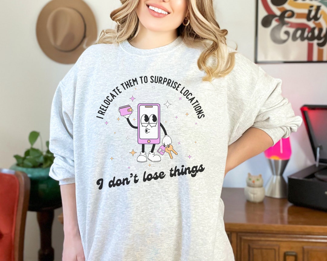 Funny Retro ADHD Sweatshirt Gift for Birthday Humorous Mental Health ...