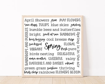 Spring Word Art | Etsy