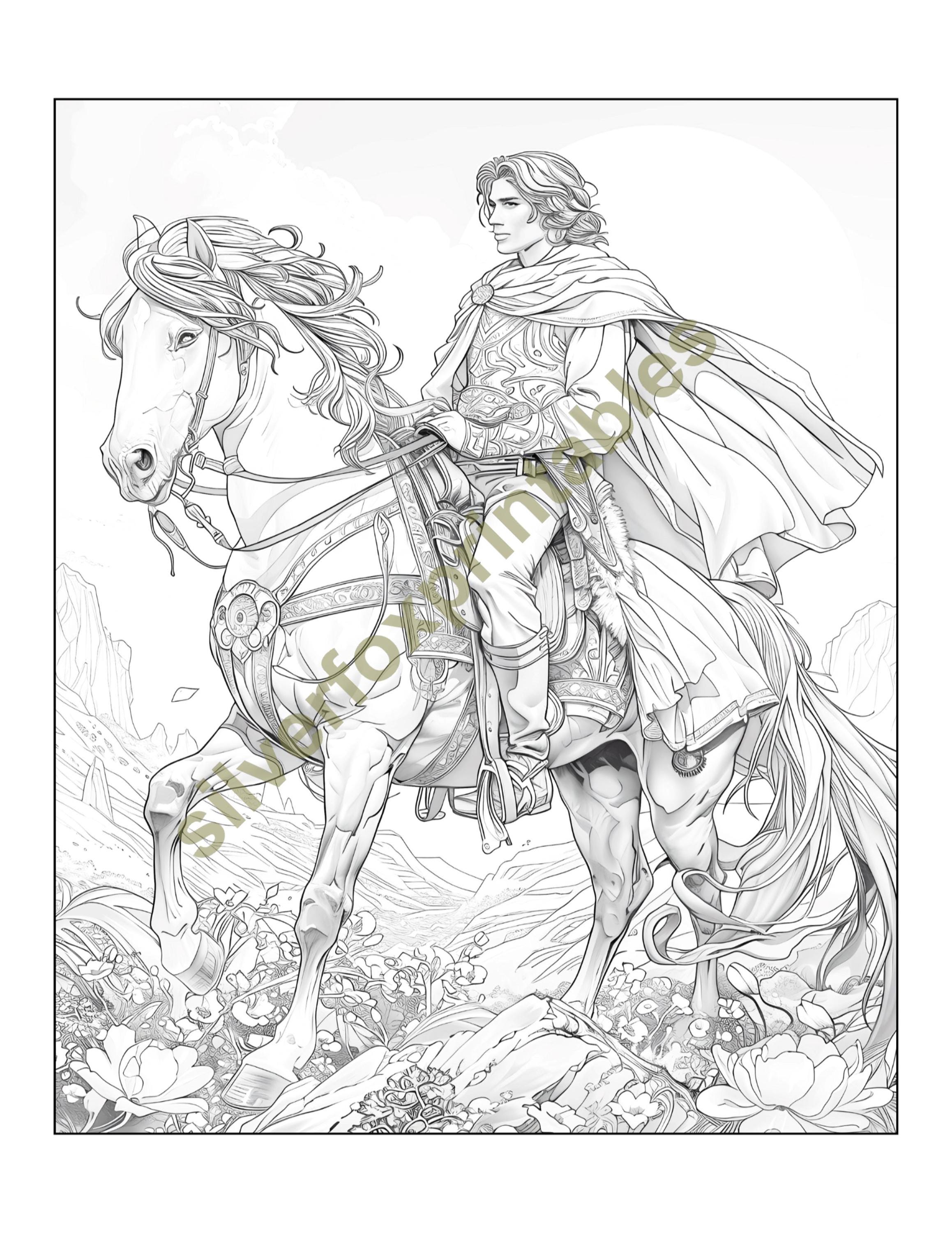 FT0002 Secret Prince Coloring Pages, Printable PDF Adults Kids Coloring ...