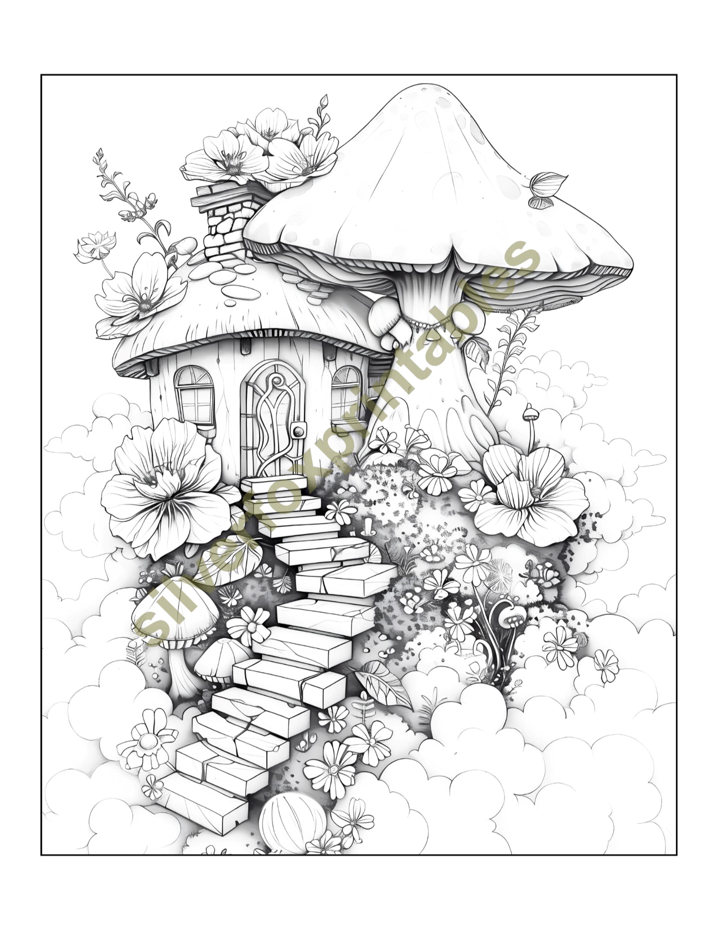FT0015 Floating Islands Coloring Pages, Printable PDF Adults Kids ...