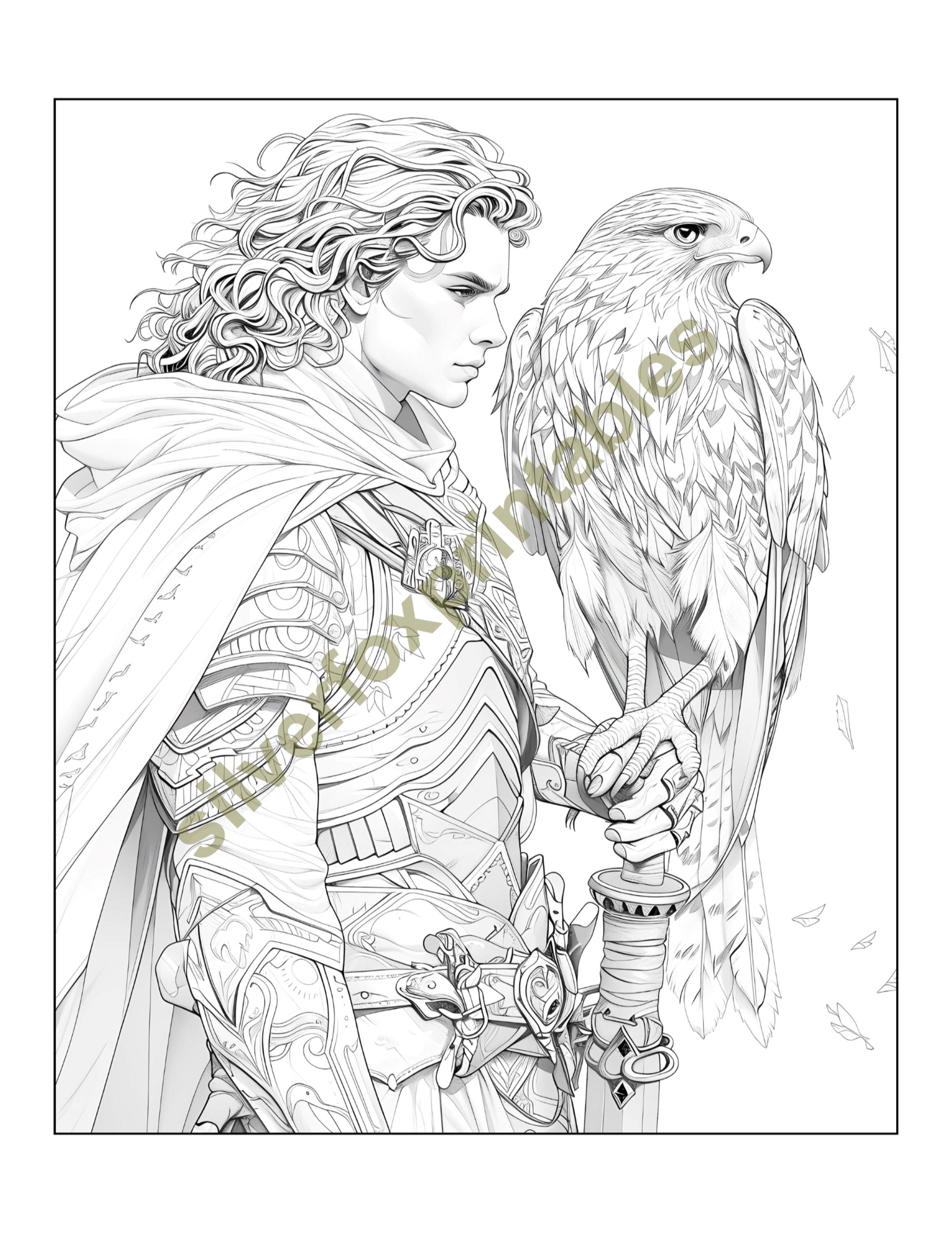 FT0002 Secret Prince Coloring Pages, Printable PDF Adults Kids Coloring ...
