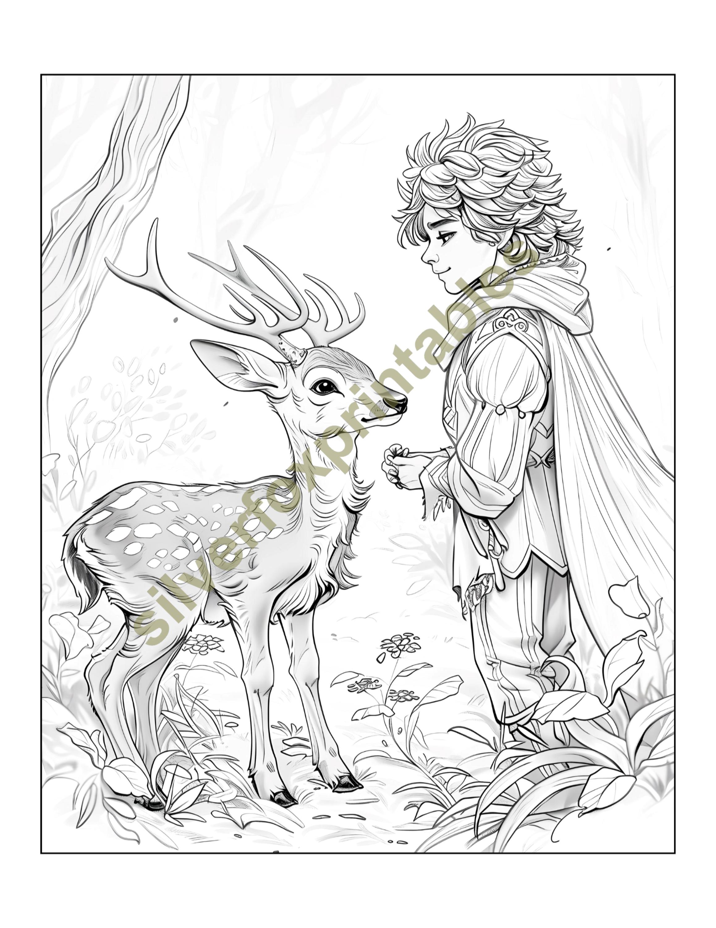 FT0002 Secret Prince Coloring Pages, Printable PDF Adults Kids Coloring ...