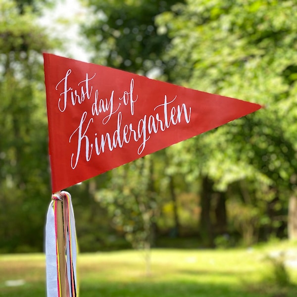 First Day of Kindergarten Flag Printable - Etsy