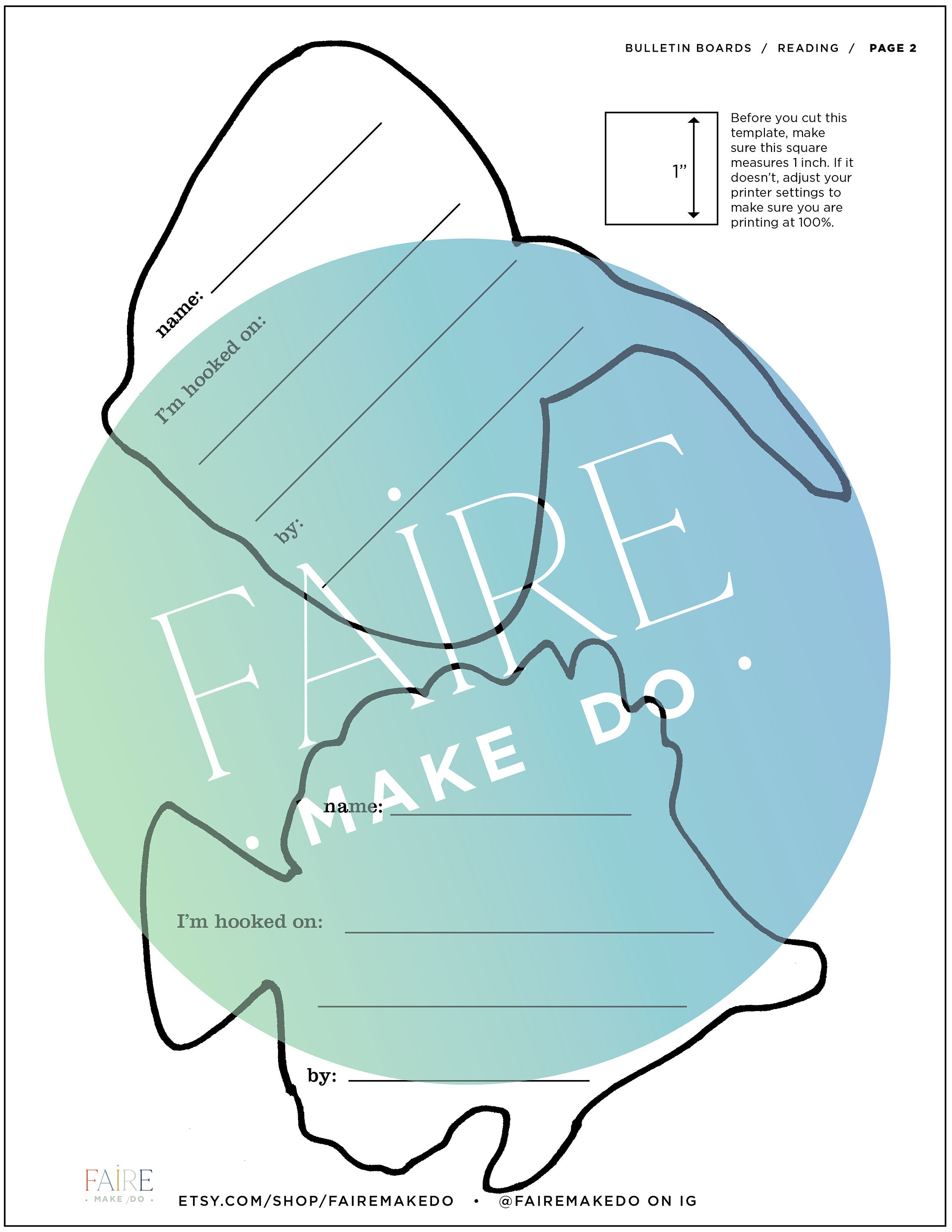 Reading Bulletin Board Template Kit / Sea Themed : Instant Download ...