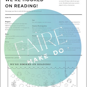 Reading Bulletin Board Template Kit / Sea Themed : Instant Download ...