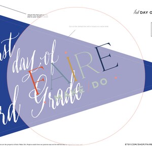 PRINTABLE PDF First Day and Last Day of 3rd Grade Flag - Etsy