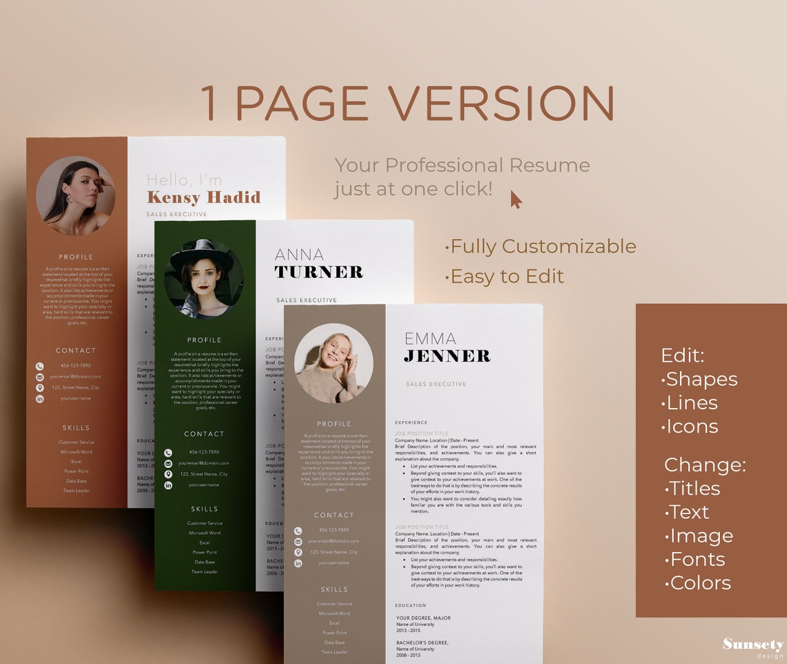 Resume Template Bundle Microsoft Word With Cover Letter Simple Resume ...