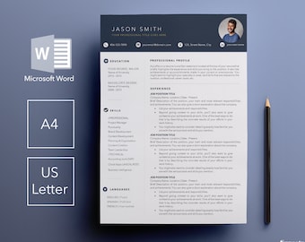 Professional Resume Template for Microsoft Word With Cover Letter ...